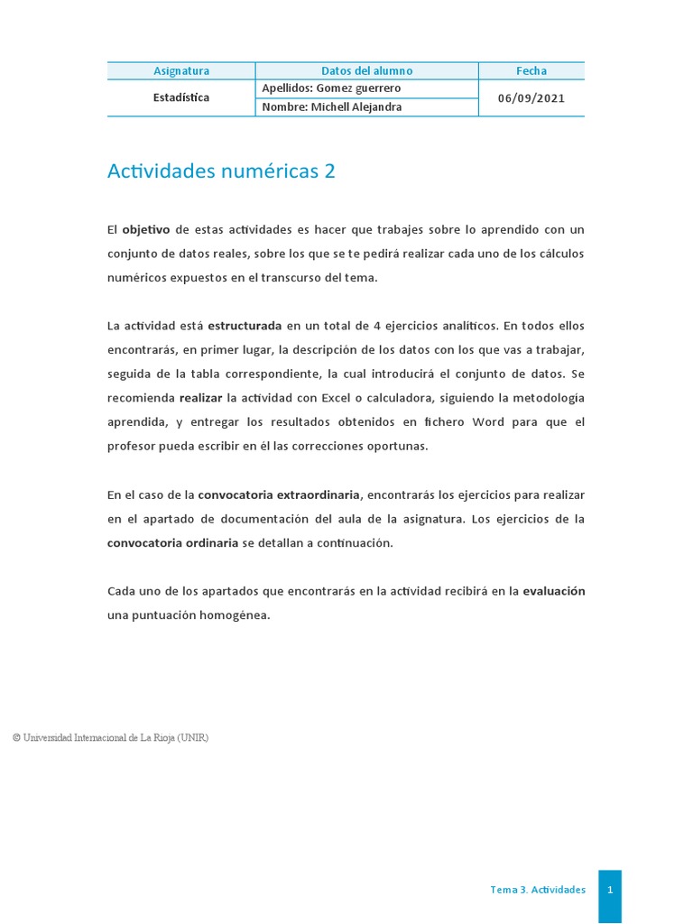 Actividad 2 Estadistica Pdf Probabilidades Y Estadísticas