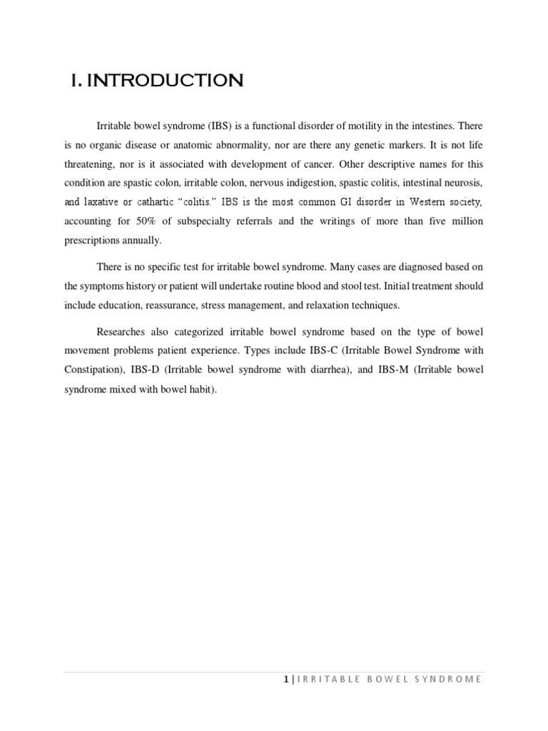 Irritable Bowel Syndrome CASE STUDY REVISED | PDF | Irritable Bowel Syndrome | Medical Specialties