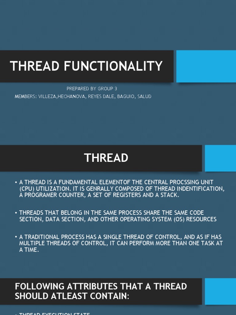 G3 Thread Functionality | PDF | Thread (Computing) | Process (Computing)