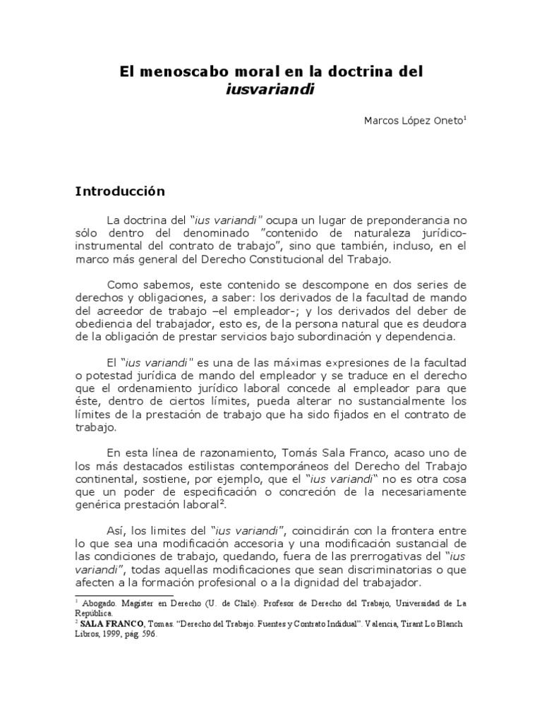 Menoscabo | PDF | Derecho laboral | Moralidad