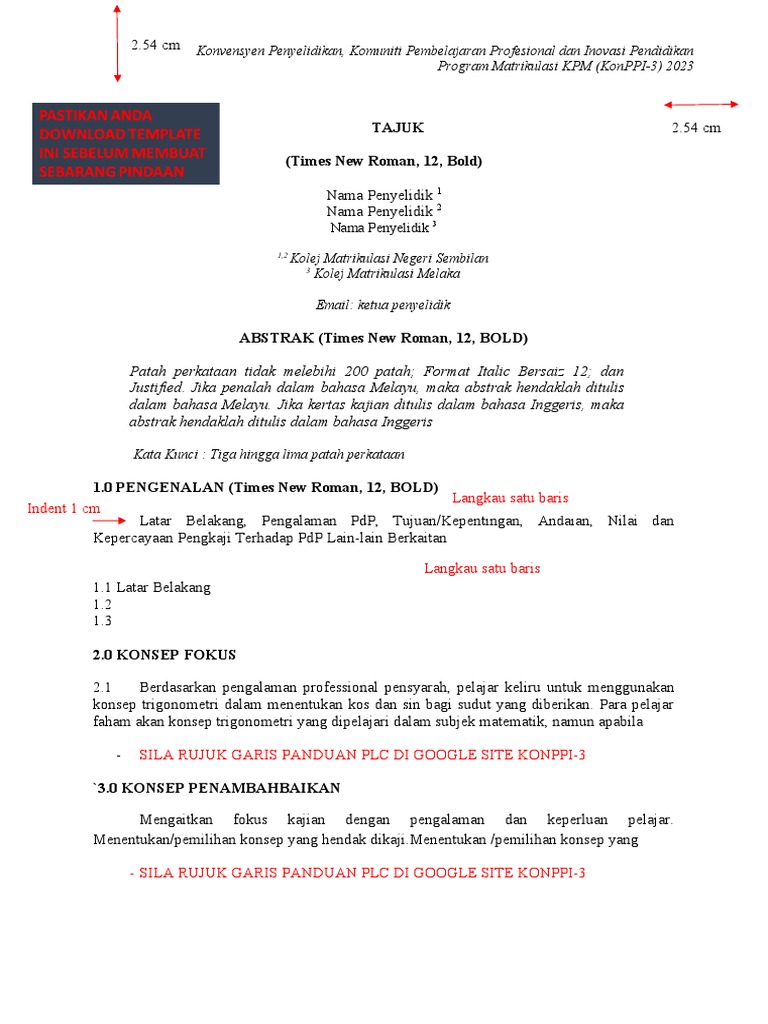 Copy of Template Laporan PLC KonPPI-3 2023 | PDF