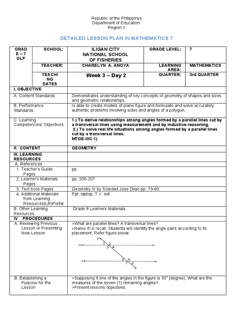 Dlp-Math-7 (1) ANOYA | PDF | Elementary Geometry | Learning