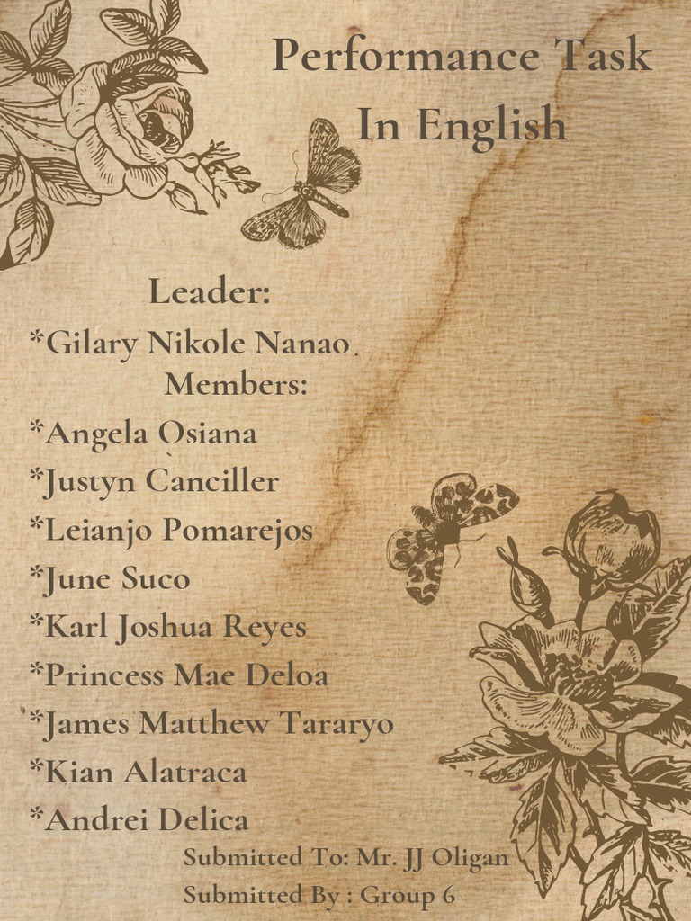 Performance Task in English | PDF