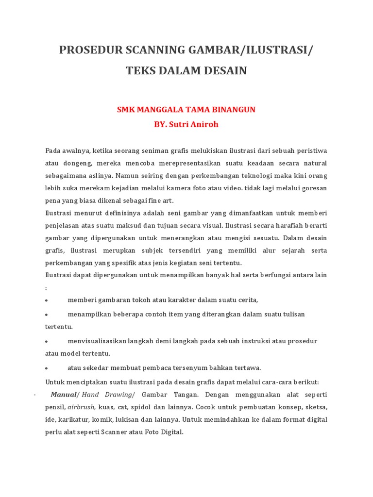 PROSEDUR SCANNING GAMBAR | PDF