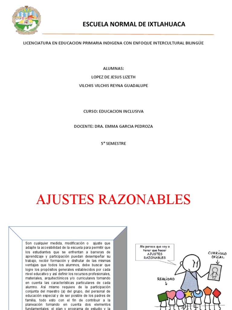 Ajuste Razonable | PDF | Evaluación | Salón de clases