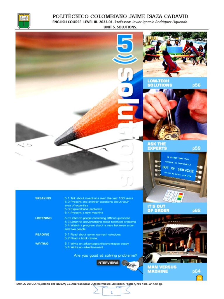 Level 3. Unit 5. Solutions | PDF