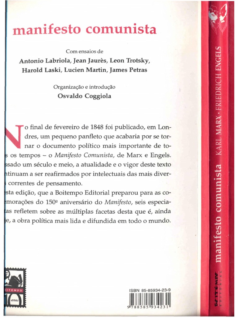 MARX ENGELS. Manifesto Comunista | PDF