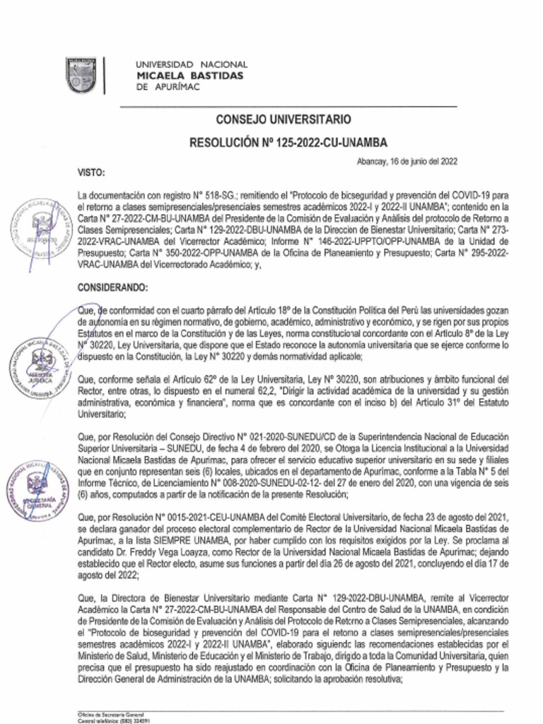 Res #125-2022-Cu-Unamba | PDF