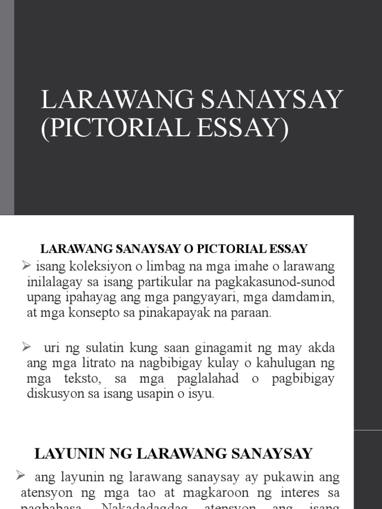 Larawang Sanaysay Pictorial Essay | PDF