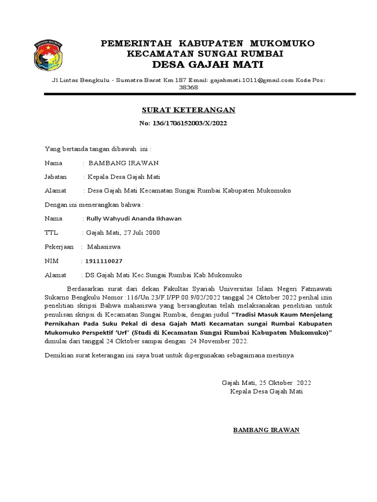 FAIS Surat Rekomendasi Penelitian | PDF