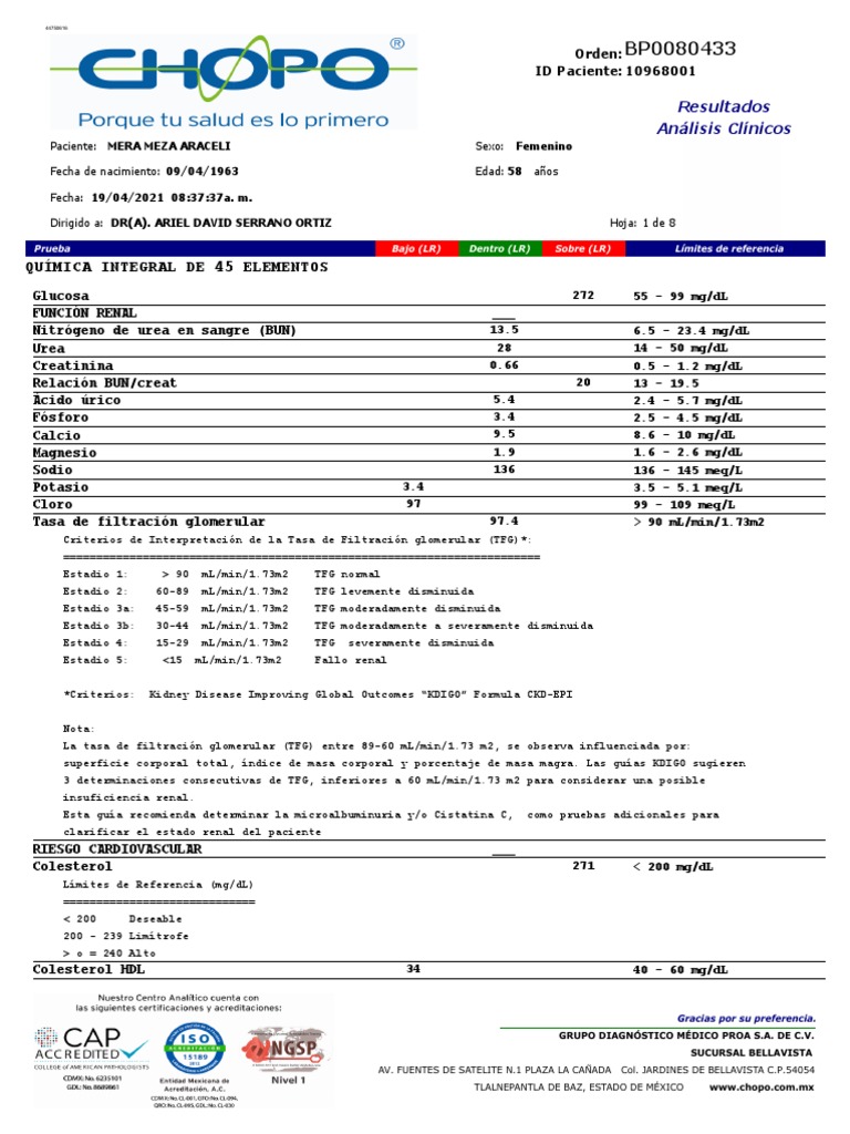 Analisis Chopo | PDF | Colesterol | Medicina CLINICA