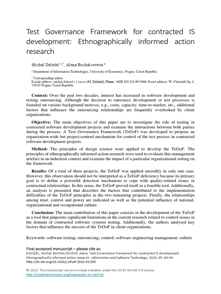 Test - Governance - Framework - For Contracted - ISD | PDF | Theory ...