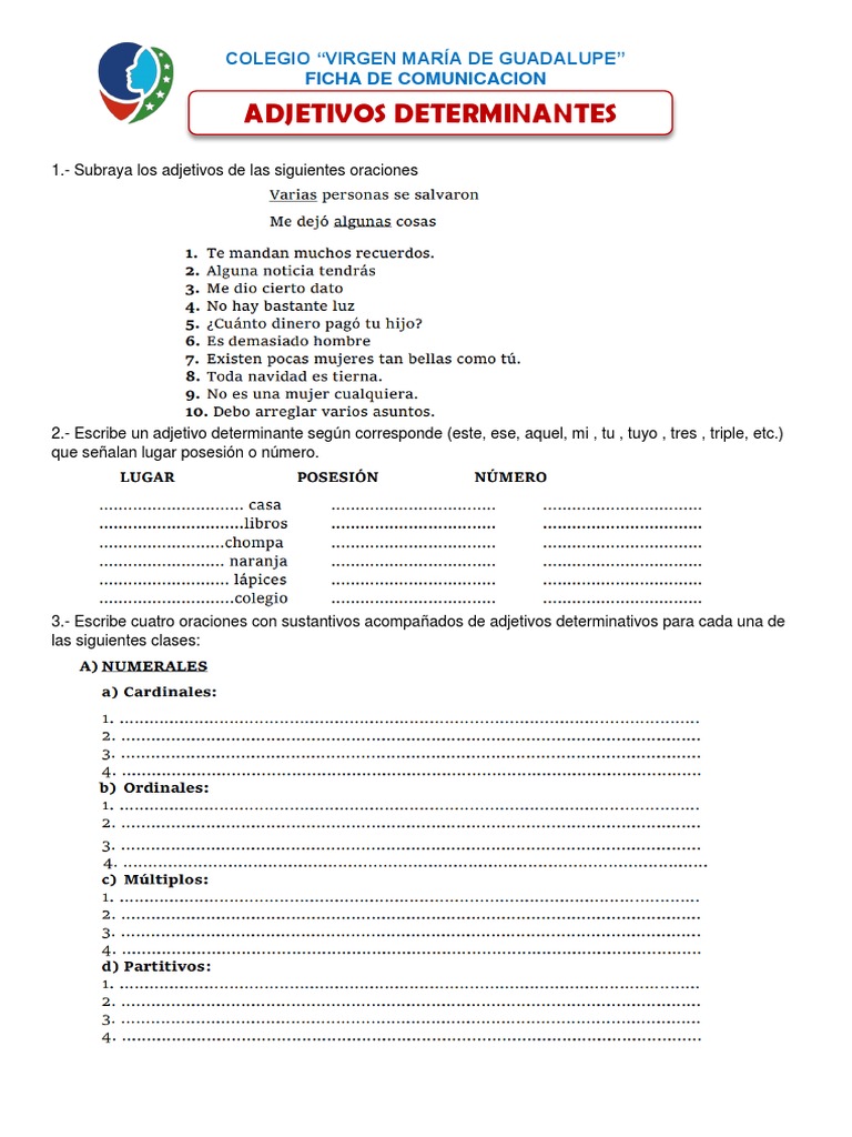 Com - Adjetivo Determinante | PDF