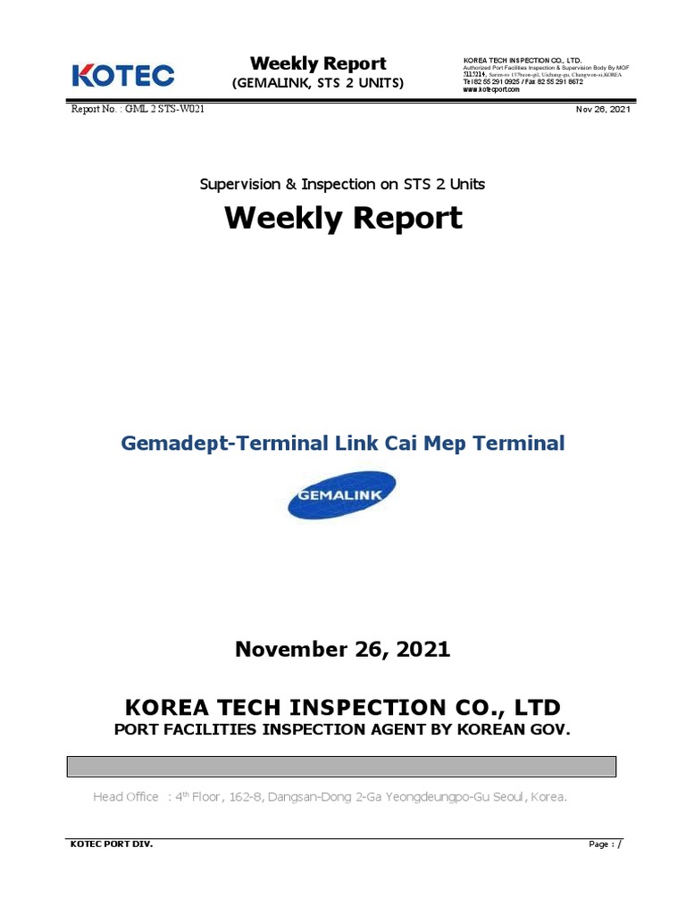 21-GEMALINK 2 STS - Weekly Report - (W021) - Nov 26 2021 | PDF