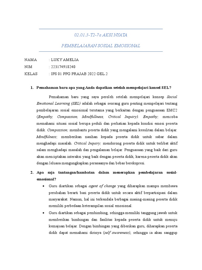 Aksi Nyata | PDF | Karier & Perkembangan | Pengembangan Diri