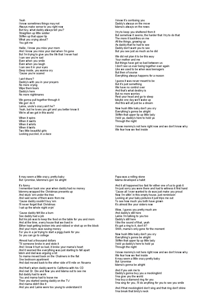 Lirik Mockingbird | PDF