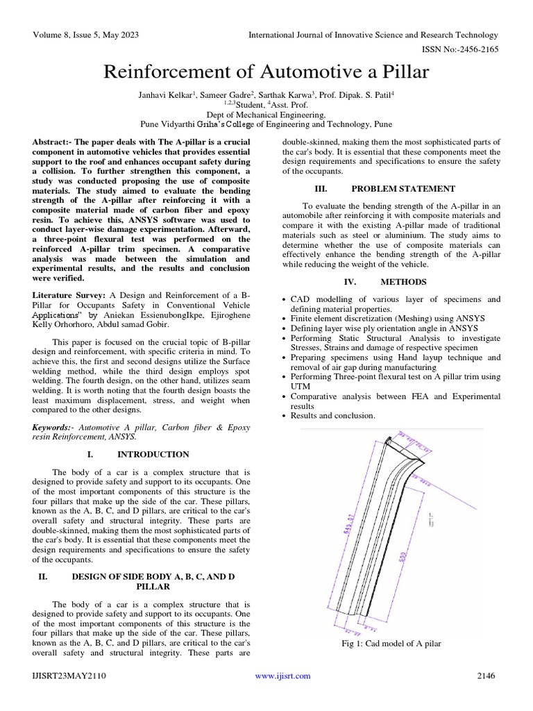 Reinforcement of Automotive A Pillar | PDF | Strength Of Materials ...