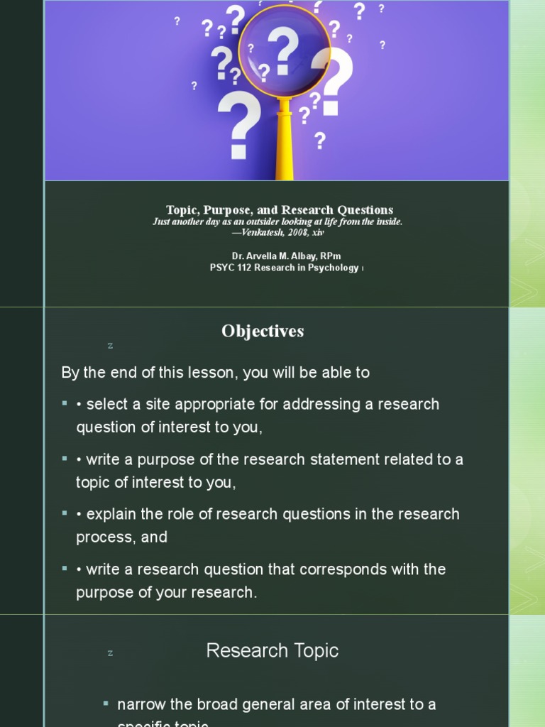Crafting Effective Research Questions | PDF | Question | Psychology