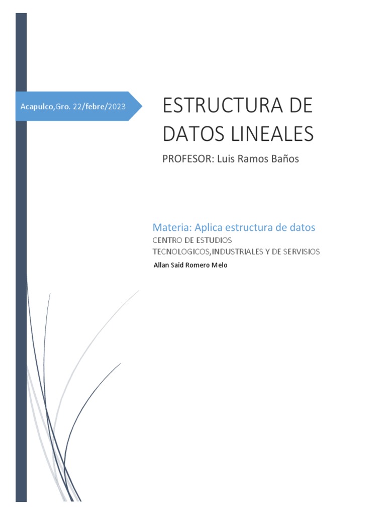 Estructura de Datos Lineales | PDF | Ciencias de la Computación ...