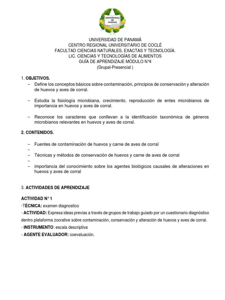 GUÍA DE APRENDIZAJE - Módulo 4 - Microbiologia de Alimentos 225 A | PDF ... GUÍA DE APRENDIZAJE - Módulo 4 - Microbiologia de Alimentos 225 A | PDF ...
