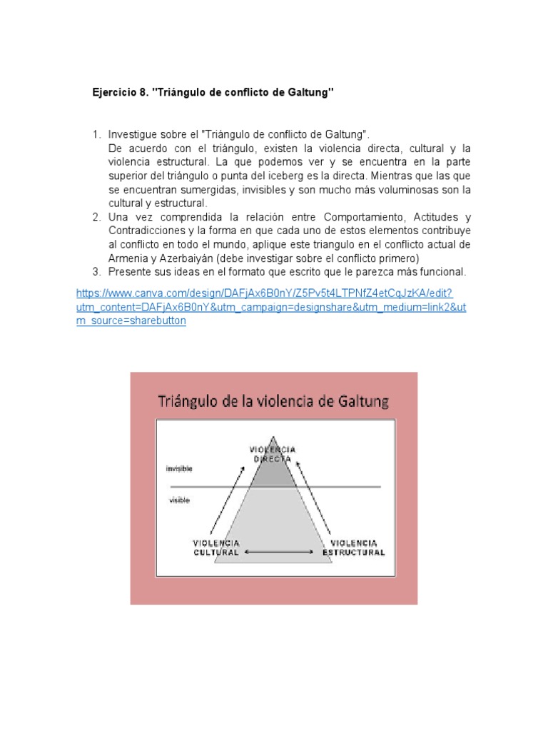 Ejercicio 8. Triángulo de Conflicto de Galtung | PDF