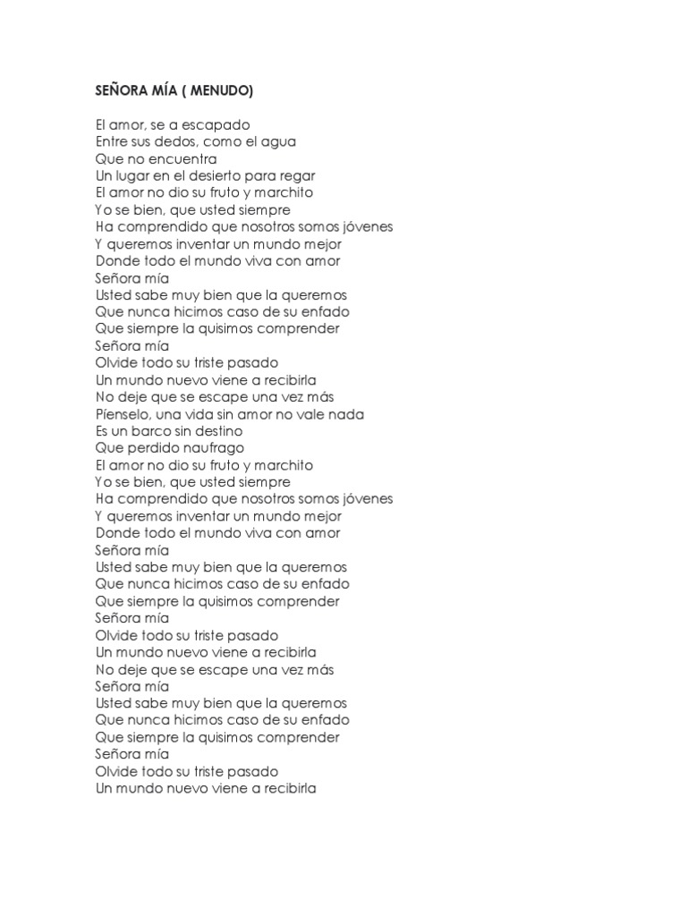 SEÑORA MÍA MENUDO | PDF