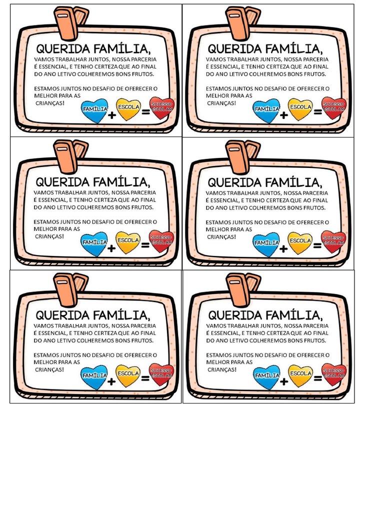 Cartão Reunião de Pais | PDF