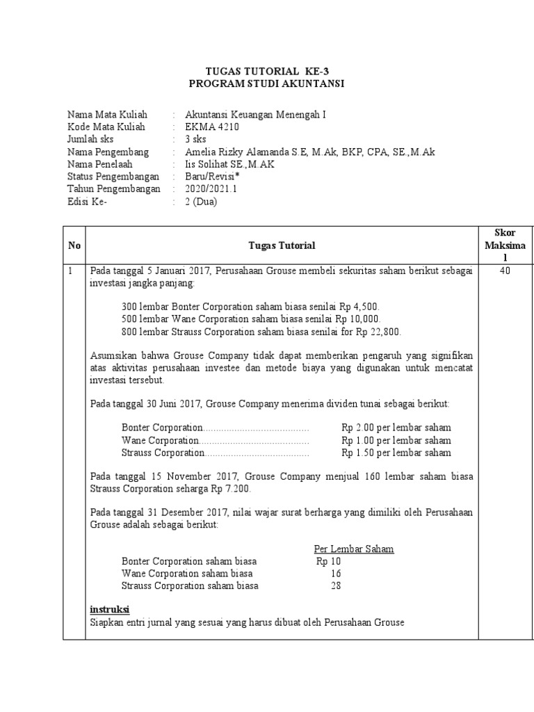Tugas Tutorial 3 - Akm 1 | PDF