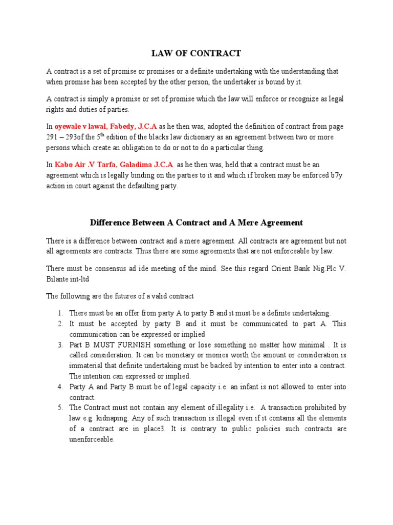 Law of Contract | PDF