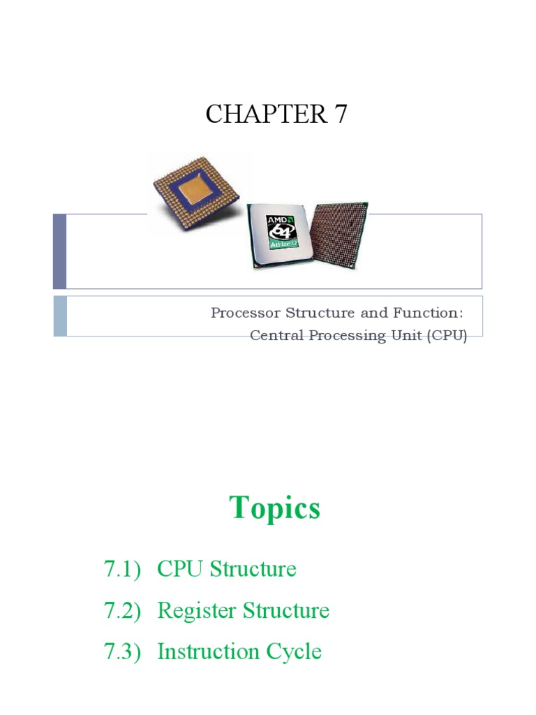 Chapter 7 - Processor Structure and Function | PDF | Central Processing Unit | Digital Technology