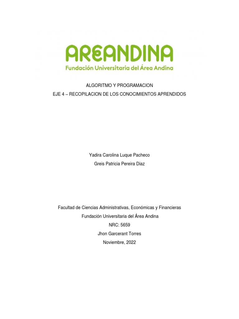 Ejecucion - Eje 4 Algoritmo y Programacion | PDF