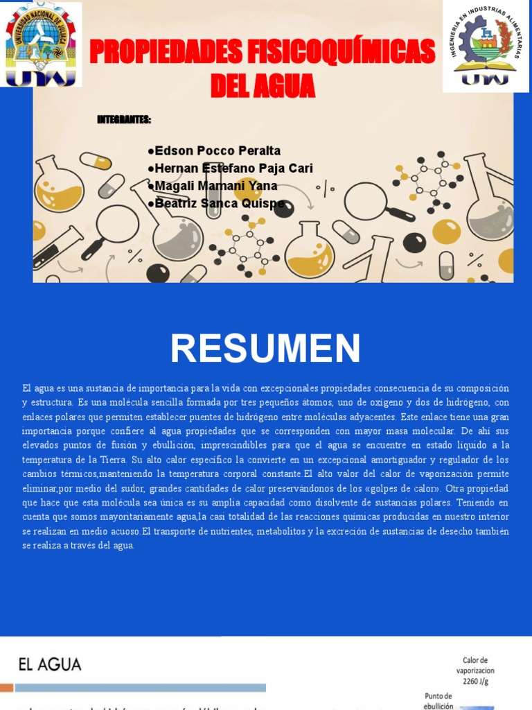 Propiedades Del Agua | PDF | Propiedades del agua | Moléculas