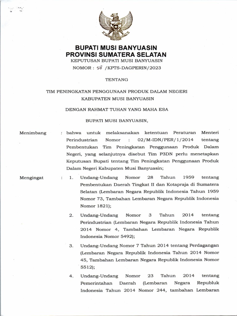 SK Tim P3DN Muba TH 2023 | PDF