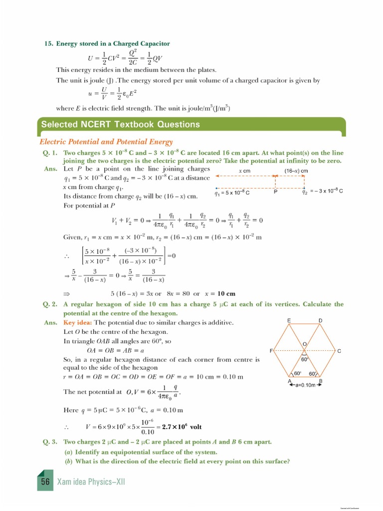 Xam Idea Physics - Class 12 Term 1 and 2 Question Bank | PDF