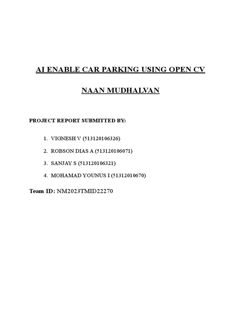 Ai Enable Car Parking Using Open CV | PDF