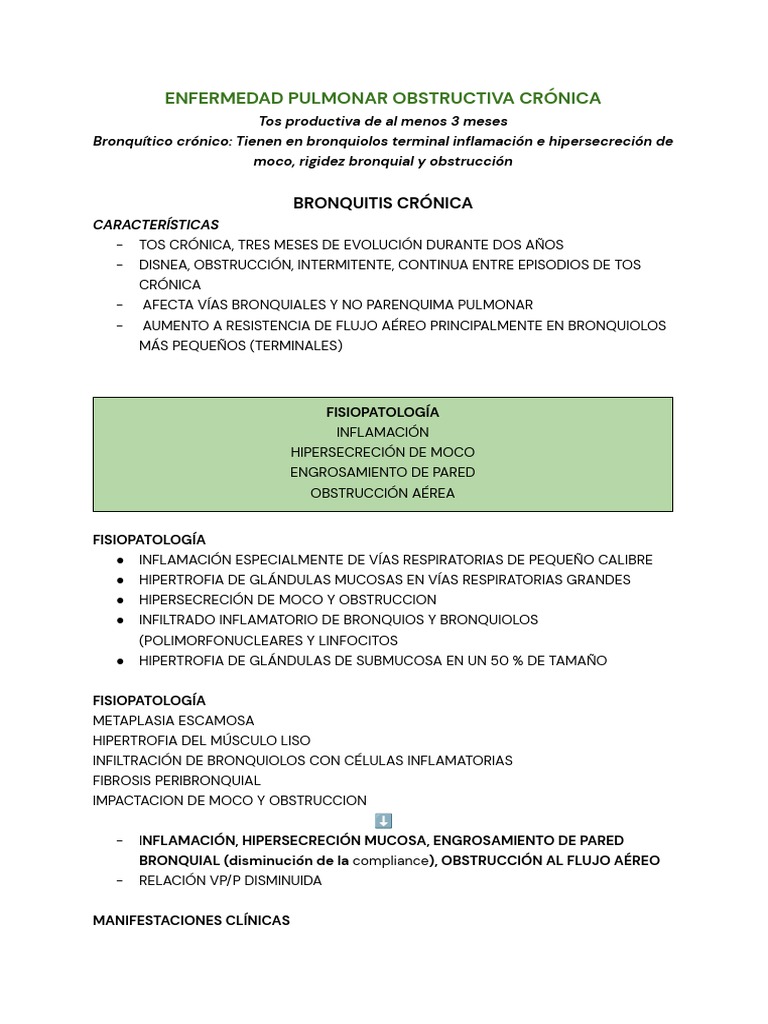 Clase 4 - Epoc | PDF | Enfermedad pulmonar obstructiva crónica | Tos
