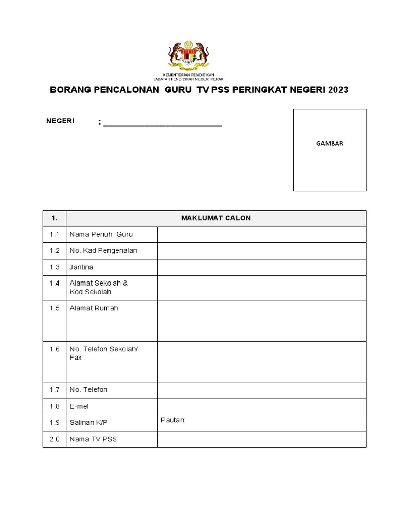 BP IKON GURU TV PSS NEGERI 2023 | PDF