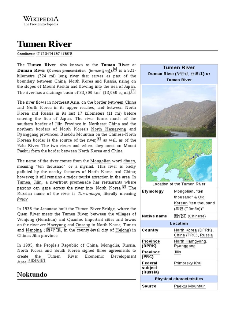 Tumen River Map
