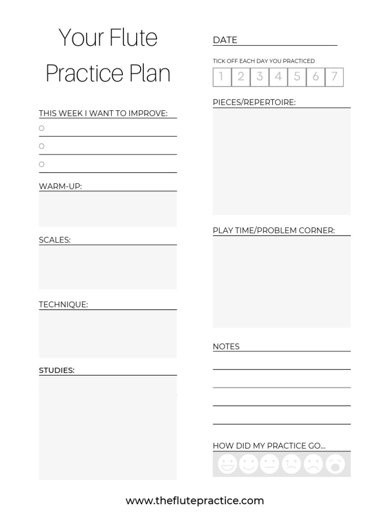 The Flute Practice Plan Template | PDF