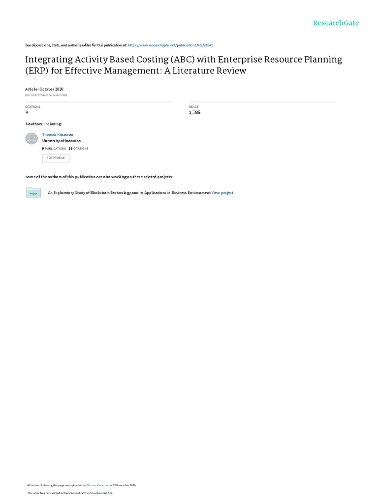Integrating Activity Based Costing (ABC) With Enterprise | PDF