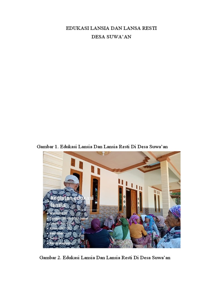 Edukasi Lansia Dan Lansa Resti Suwa'an | PDF