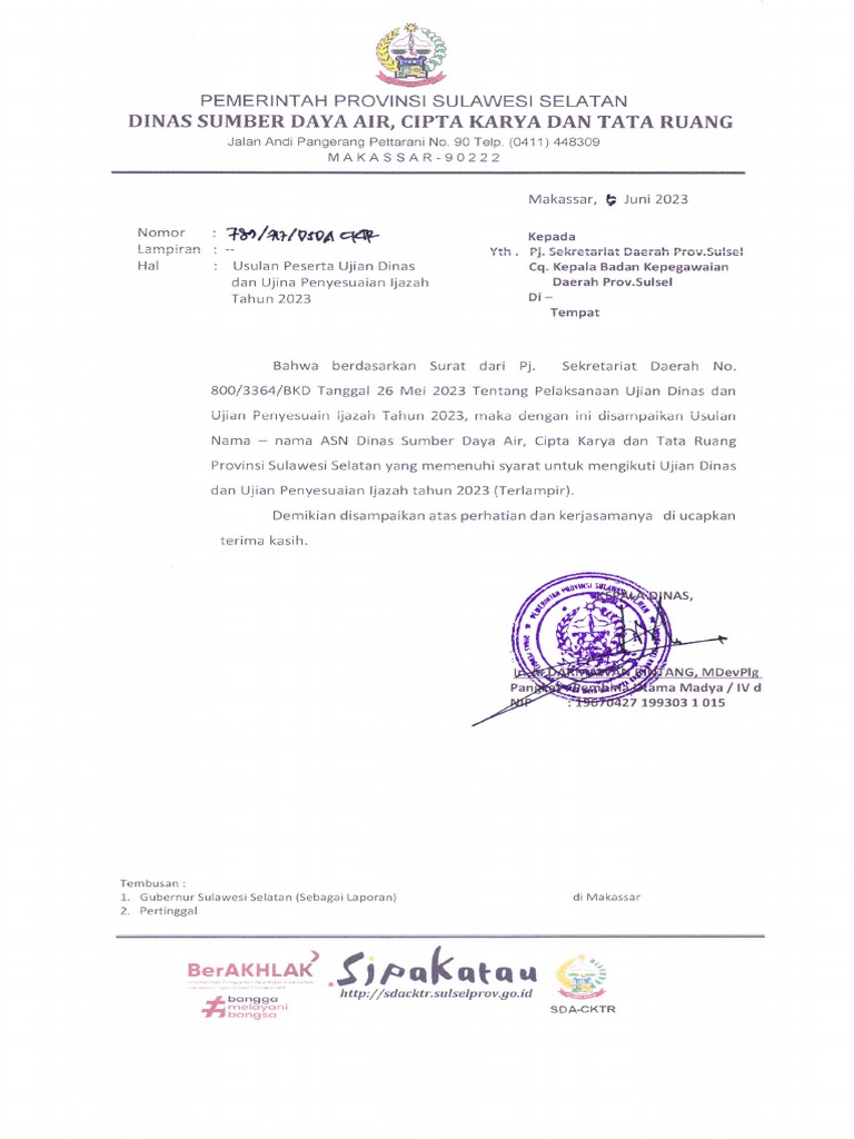 Usulan Peserta Ujian Dinas-1 | PDF