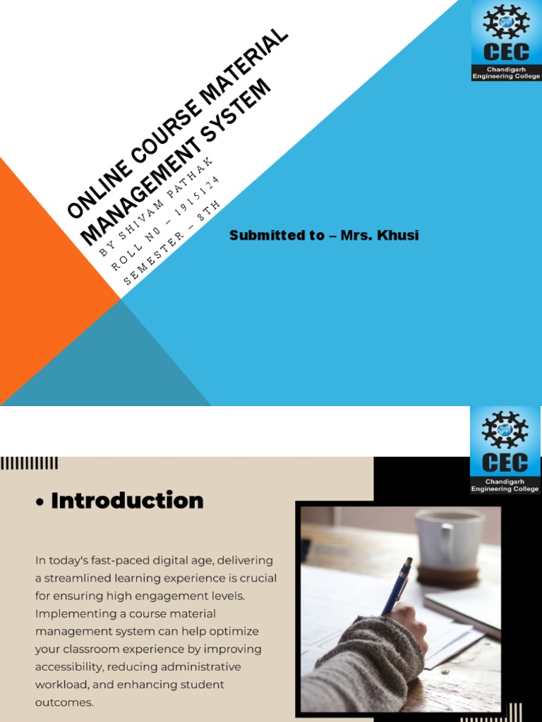 Online Course Material Management System Pdf