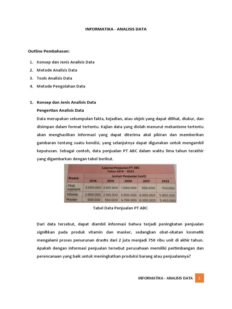 Analisis Data (Modul Teori) | PDF