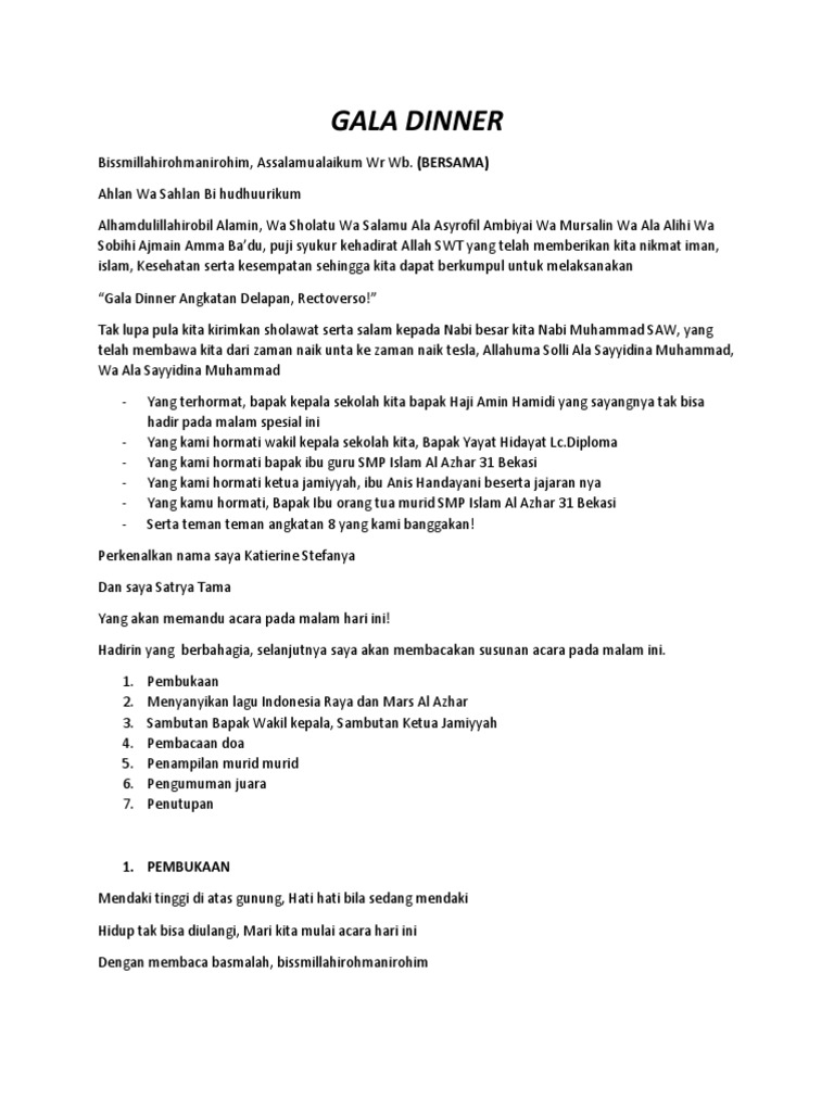 MC Gala Dinner | PDF