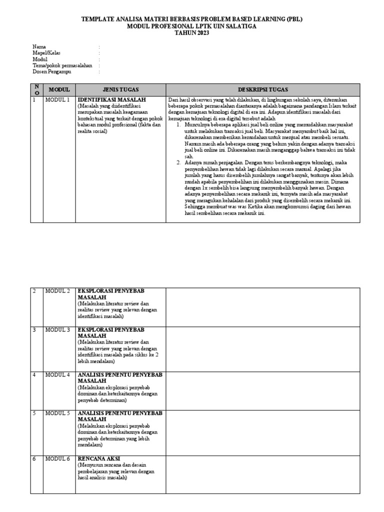 Template Pbl Profesional | PDF