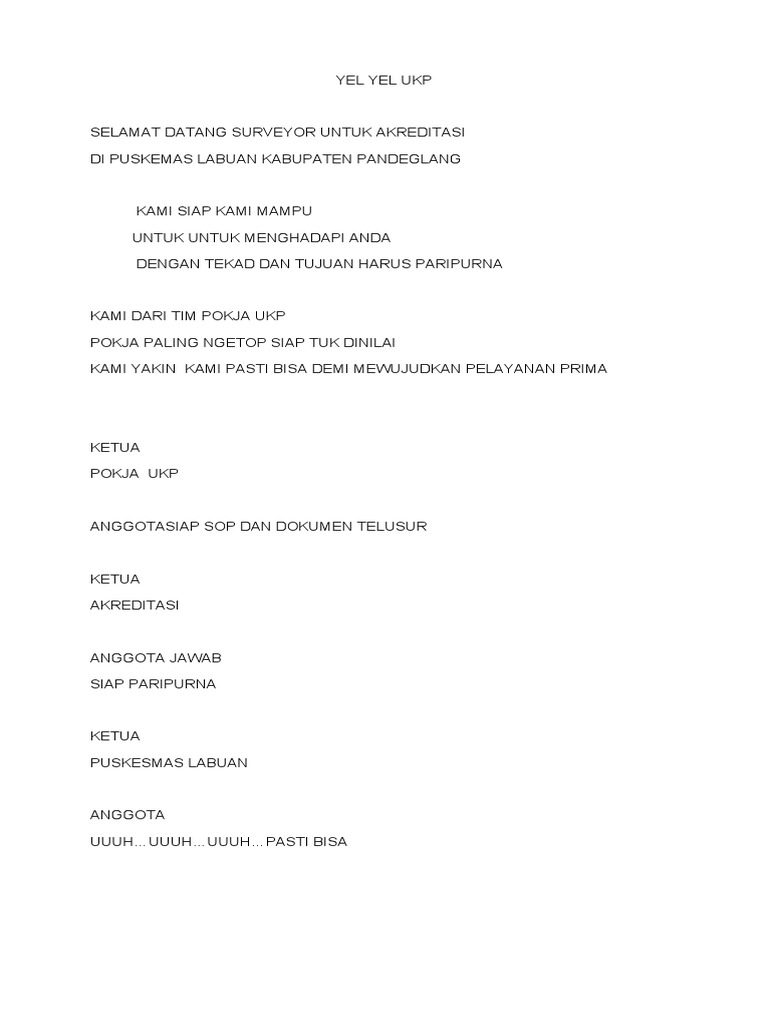 Yel Yel Ukp | PDF