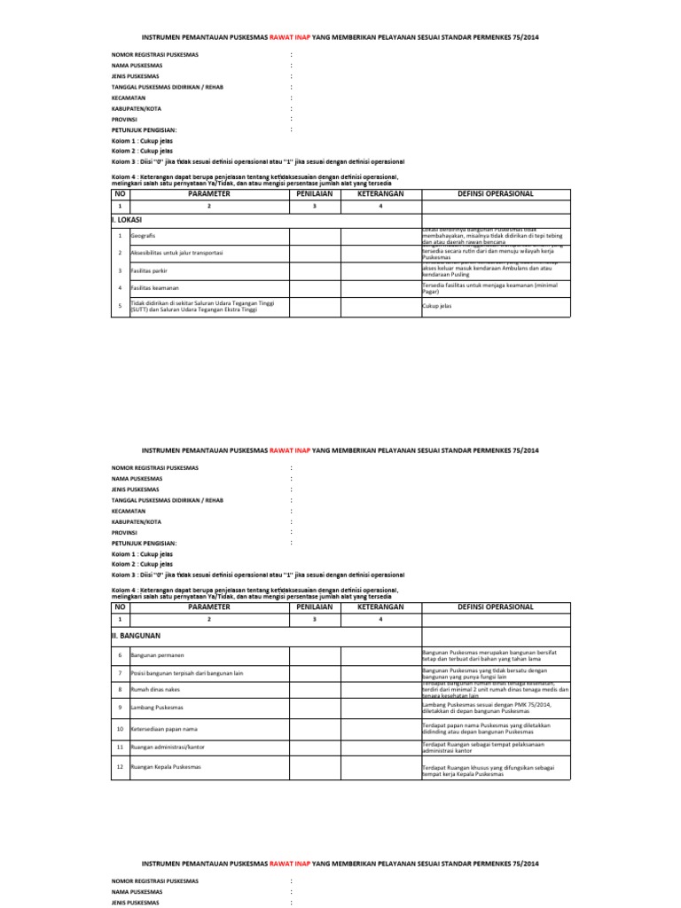 Instrumen Ranap | PDF