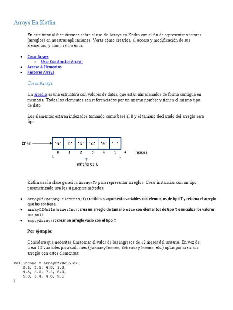 15 Arreglos Vectores y Matrices Kotlin | PDF | Informática | Ingeniería ...