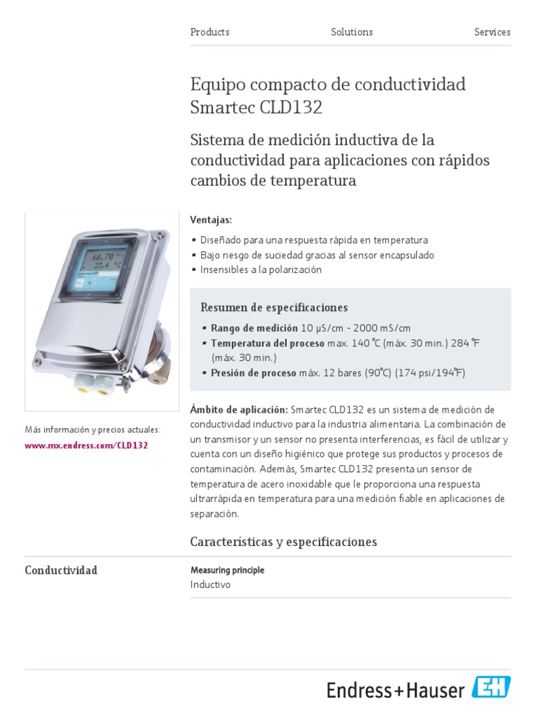 Endress-Hauser Smartec CLD132 ES-1 | PDF | Física Aplicada e ...